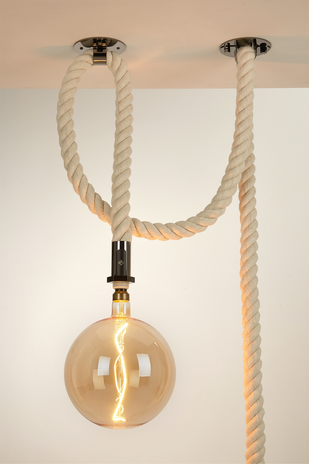 Dume Rope Pendant Black Chrome | Nautical Light – Mavisten Edition